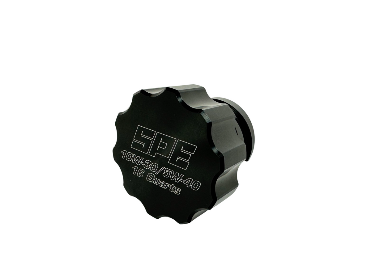 SPE 6.7L 16 Quart Powerstroke Billet Oil Cap - Black | Oil Cap SPE
