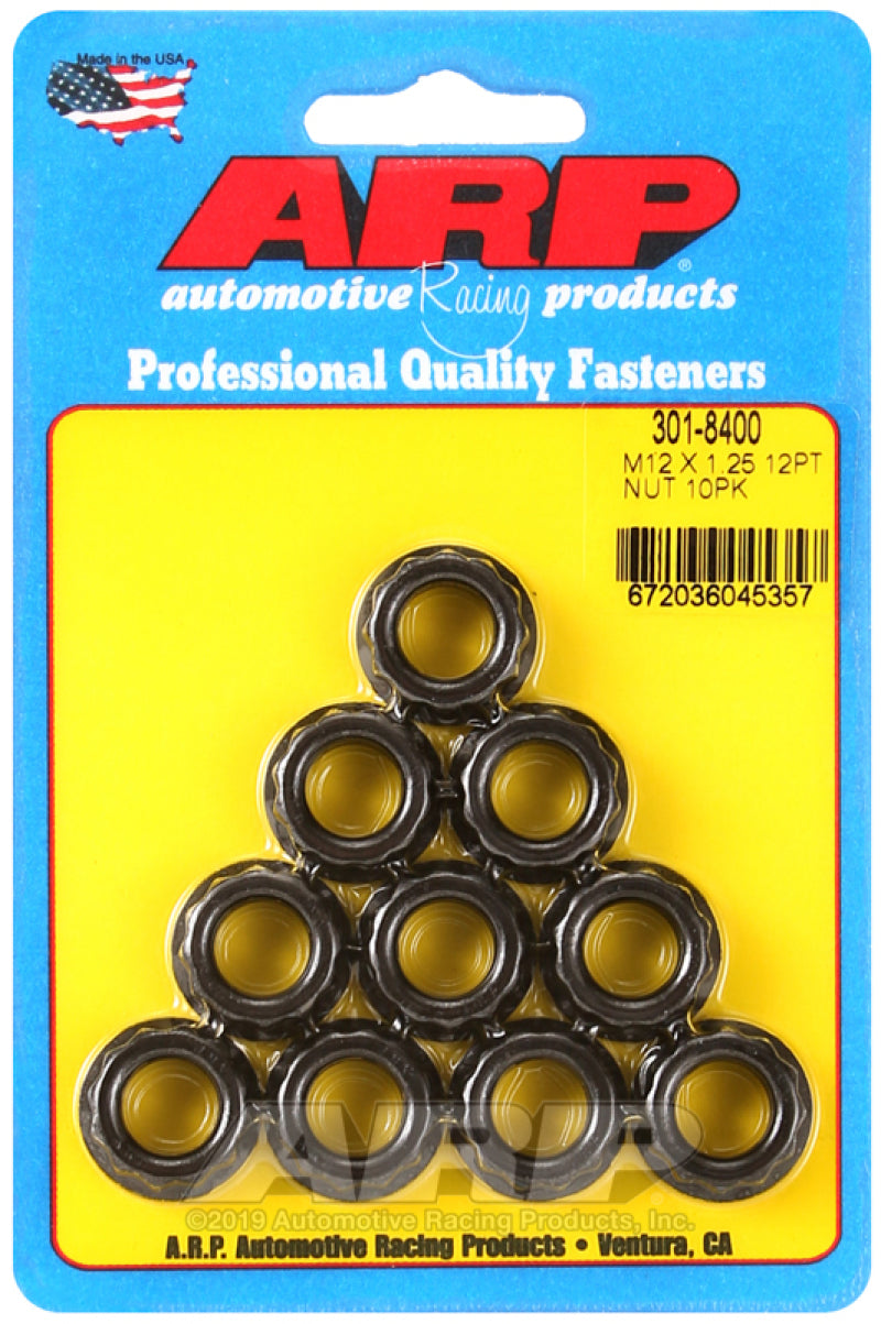 ARP 12mm x 1.25 16mm Socket 12pt Nut Kit (10 pack) | Powerhouse Diesel